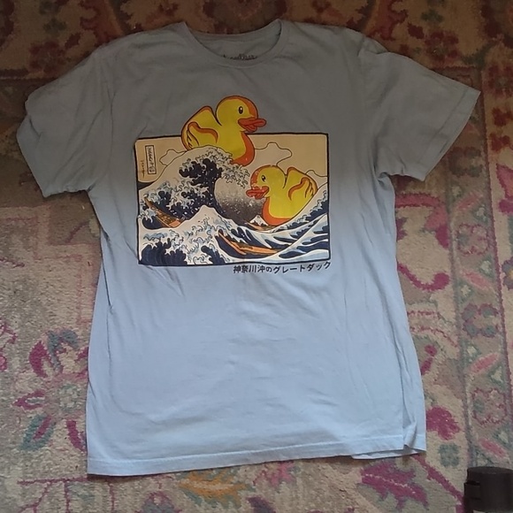 Threadless | Shirts | Mens Baby Blue Duck And Wave Tee | Poshmark